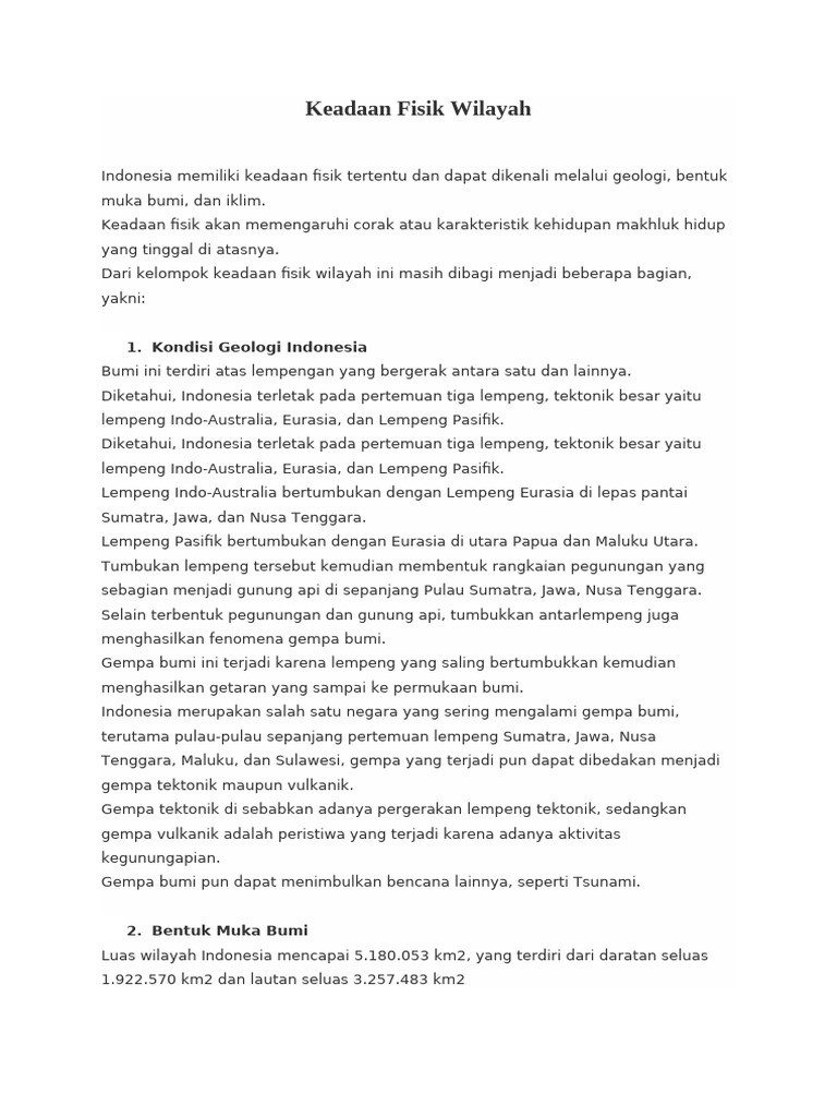Materi Keadaan Fisik Wilayah | PDF