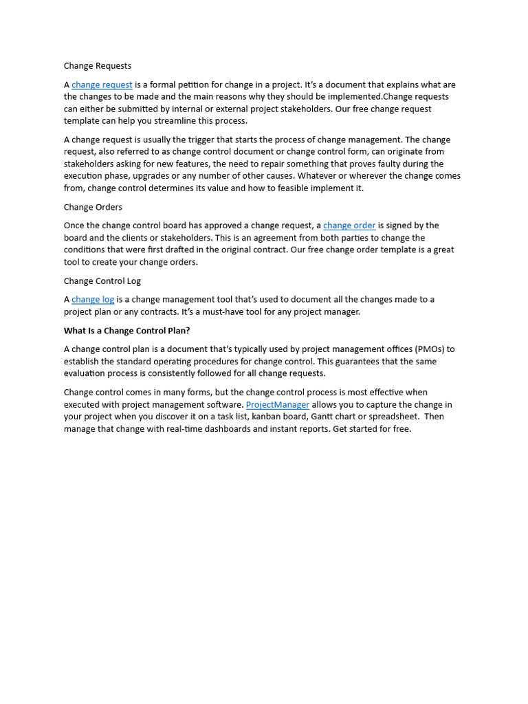 Understanding Change Requests and Control | PDF
