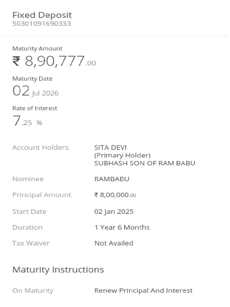 FD-Summary 02012025 | PDF