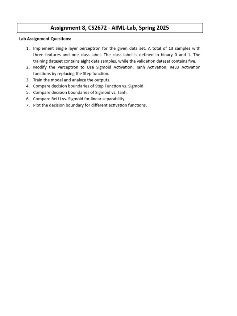 Lab Assignment 8 - Questions | PDF