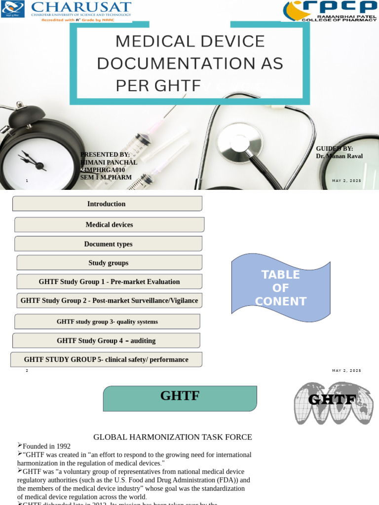 Medical Device Documentation As Per GHTF | PDF | Medical Device ...