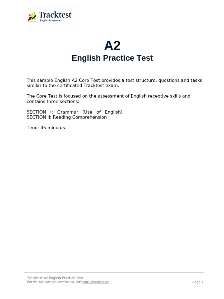 A2 English Test Sample Questions | PDF | Thailand | Thai Cuisine