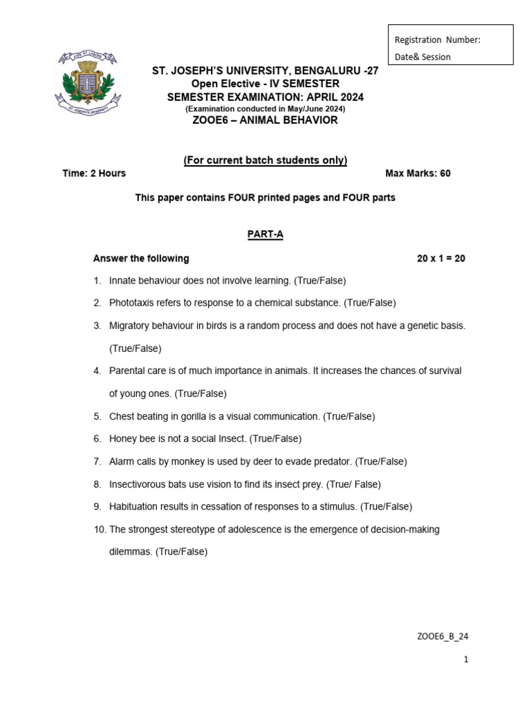 ZO OE6 - B - 24 - DR Varun Rajan | PDF | Ethology | Sexual Dimorphism