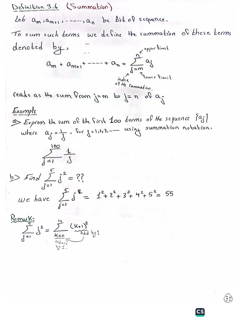 MTH 207 - Lecture 15 - Sequences and Summations | PDF