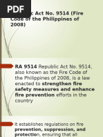 Fire Code of the Philippines (RA 9514) | PDF | Fire Safety | Firefighting