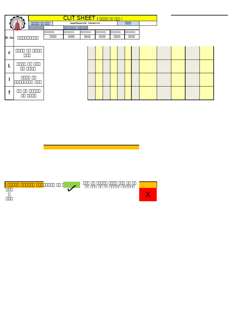 Clit Sheet Excel - Format | PDF