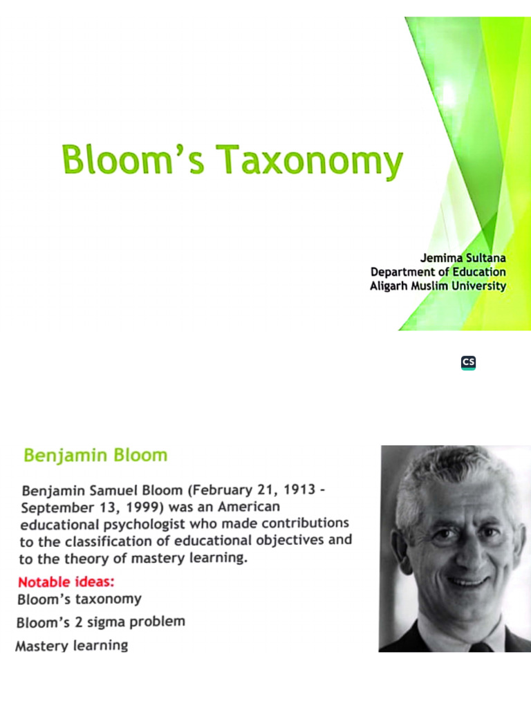 Knowledge of Blooms Taxonomy | PDF