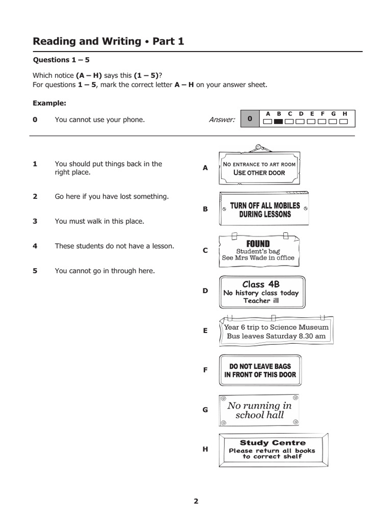 KET Cambridge English Key For Schools Sample Paper PDF | PDF