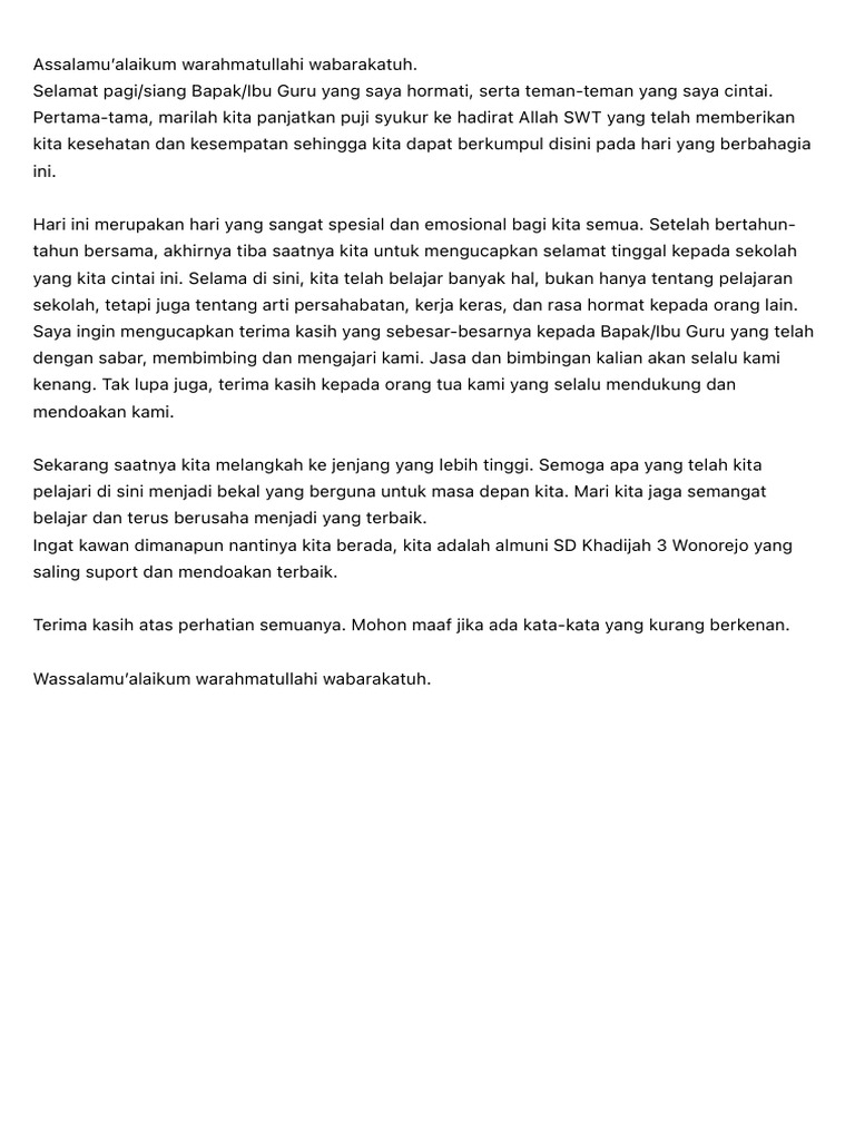 Assalamu’alaikum warahmatullahi wabarakatuh. | PDF