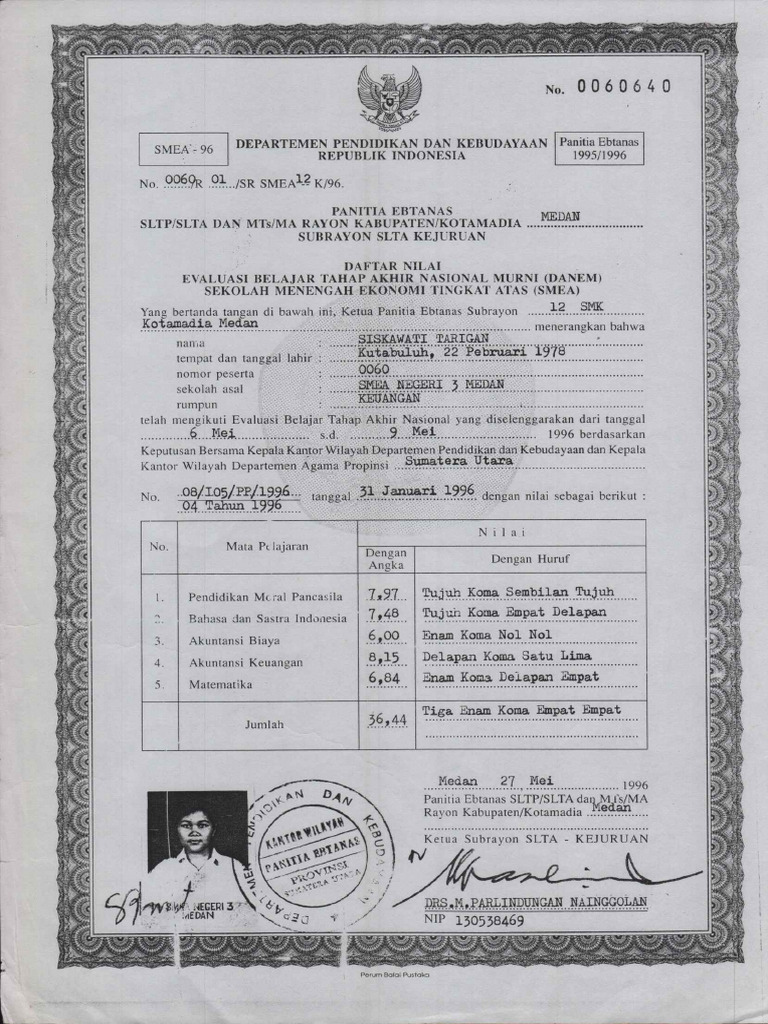 Daftar Nilai Siska | PDF