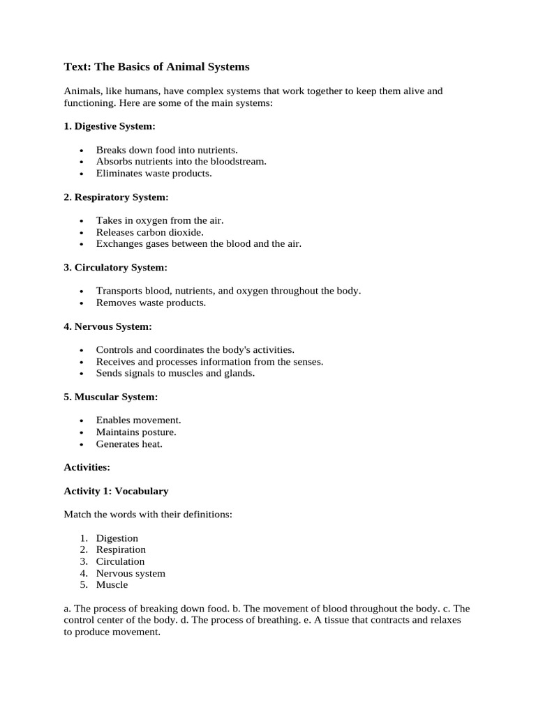 Text Basic Animal Systems | PDF