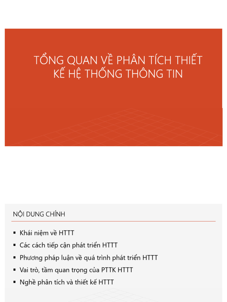 Lecture01 - Tong Quan PTTKHTTT | PDF