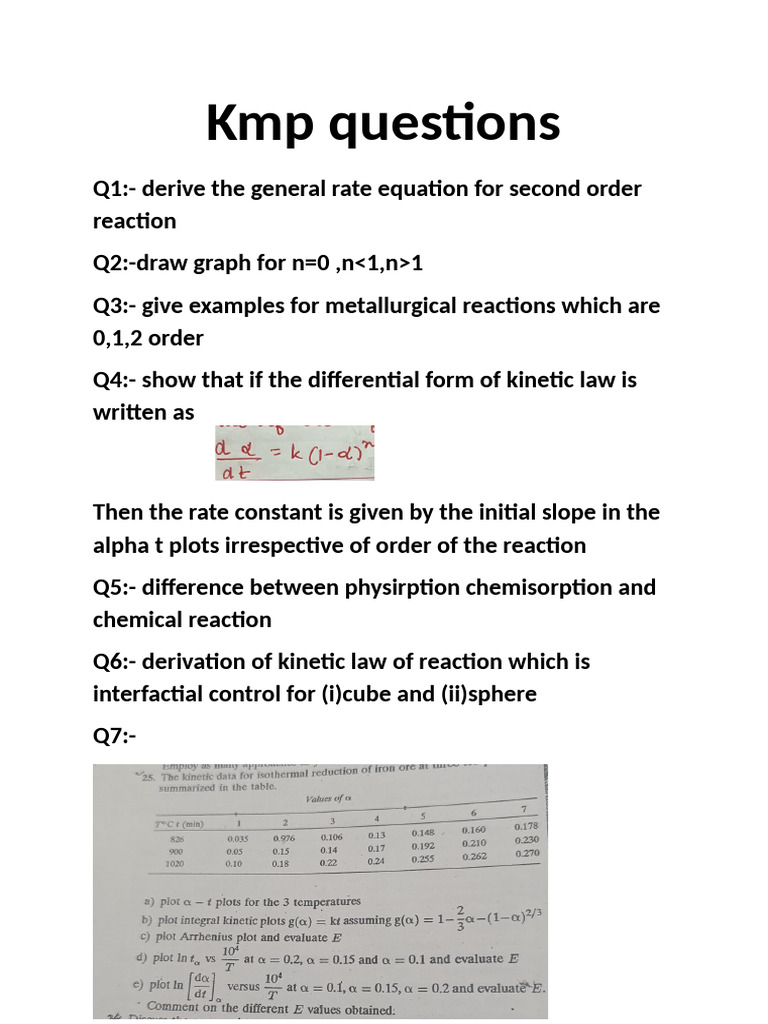 KMP Questions | PDF