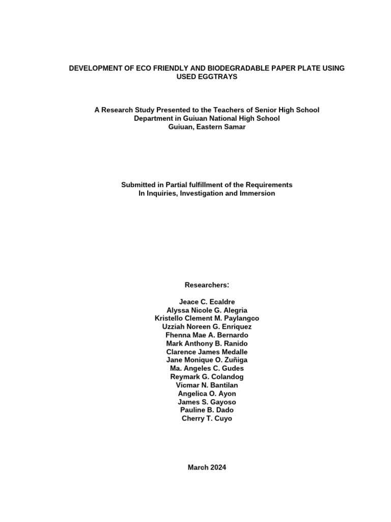 Development of Paperplate | PDF | Recycling | Paper