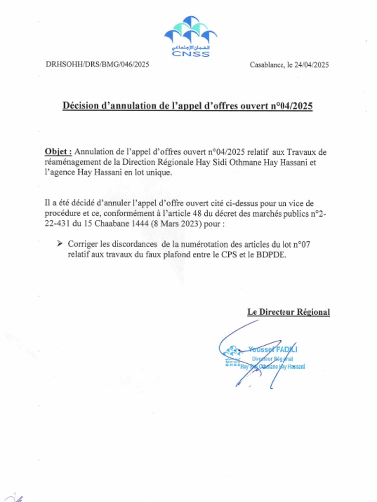 Décision D'annulation AOO 04-2025 | PDF