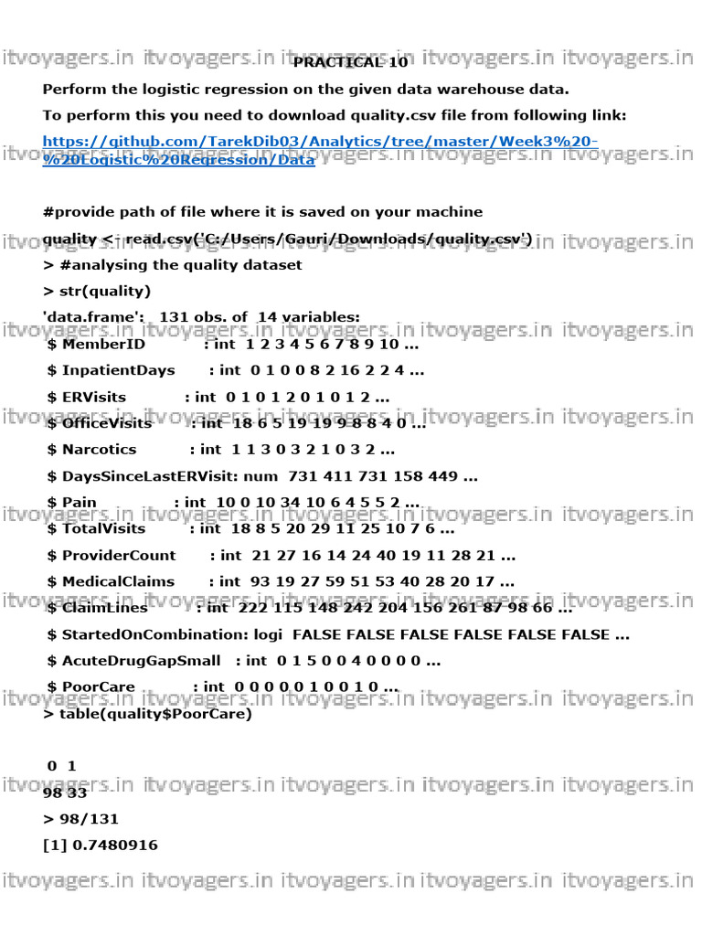 Itvoyagers Bi Practical 10 Mu Tyit | PDF | Errors And Residuals | Degrees Of Freedom (Statistics)