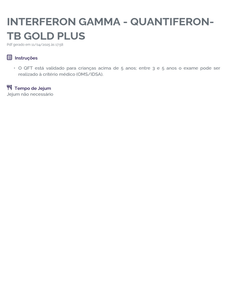 Help Interferon Gamma Quantiferon TB Gold Plus | PDF