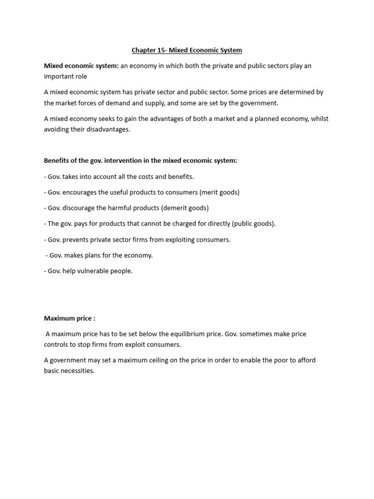 Understanding Mixed Economic Systems | PDF | Demand | Subsidy