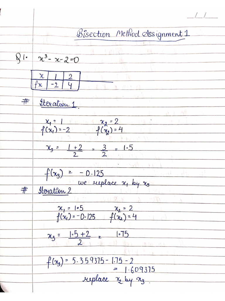 Bisection method assignment 1 | PDF