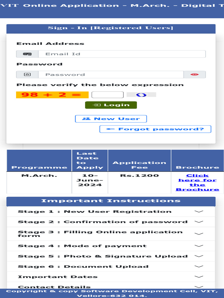 VIT M.Arch 2024 Applications M.Arch 2024-25 Adm… | PDF