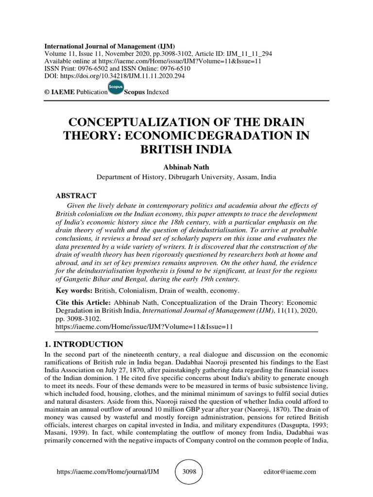 Drain of Wealth Theory in British India | PDF | Economies