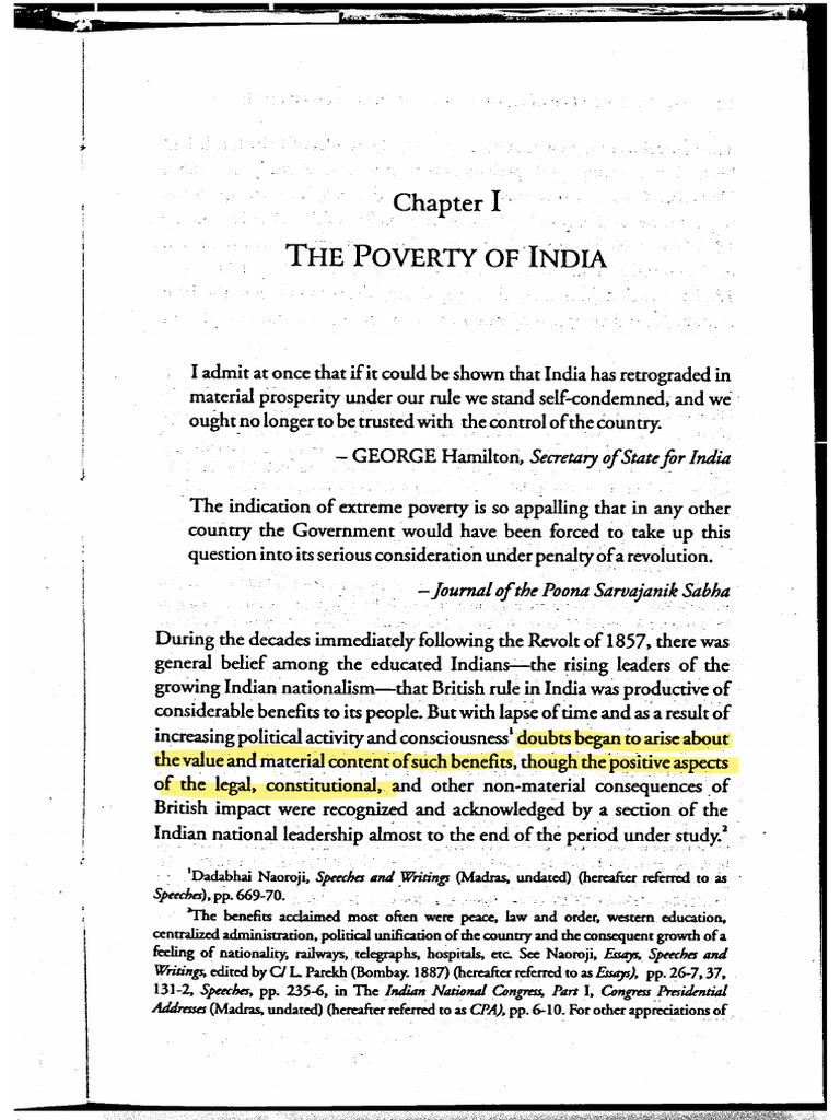Poverty - Bipan Chandra | PDF