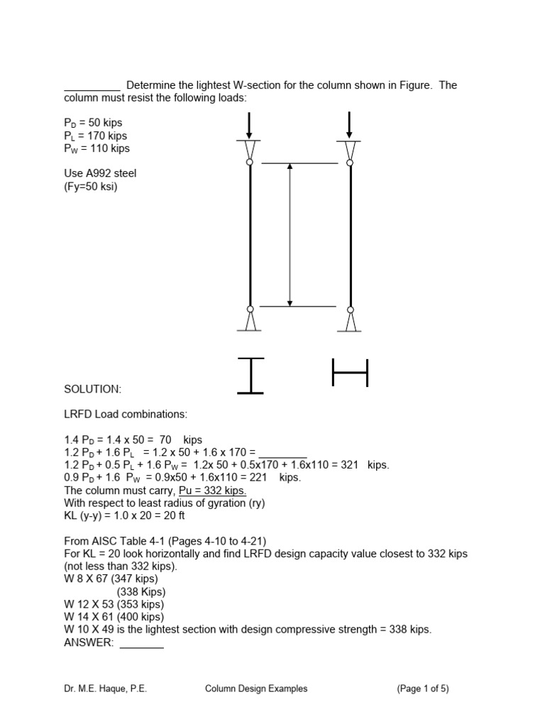 Column Design Examples | PDF | Mechanical Engineering | Building Engineering