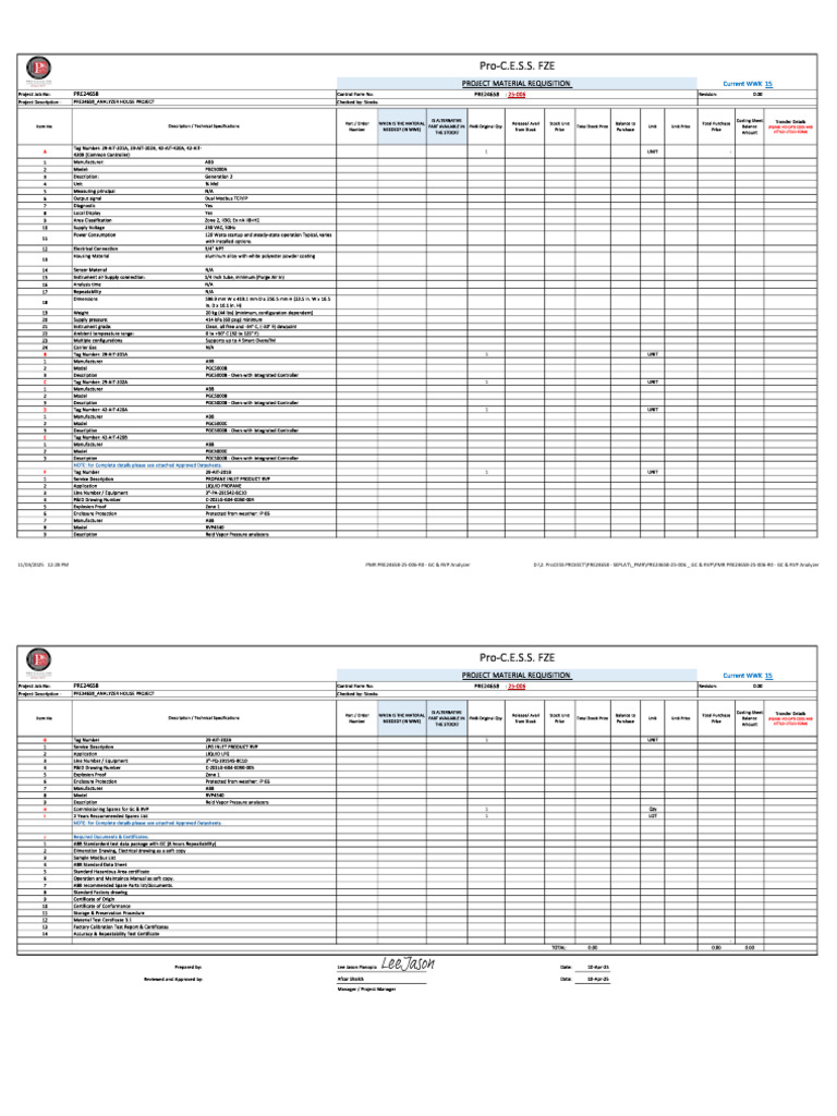 PMR PRE24658-25-006-R0 - GC & RVP Analyzer-Signed | PDF | Pressure | Gases