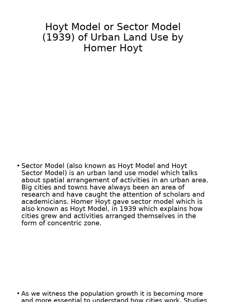 Hoyt Model Sector Theory | PDF | Transport | Rail Transport