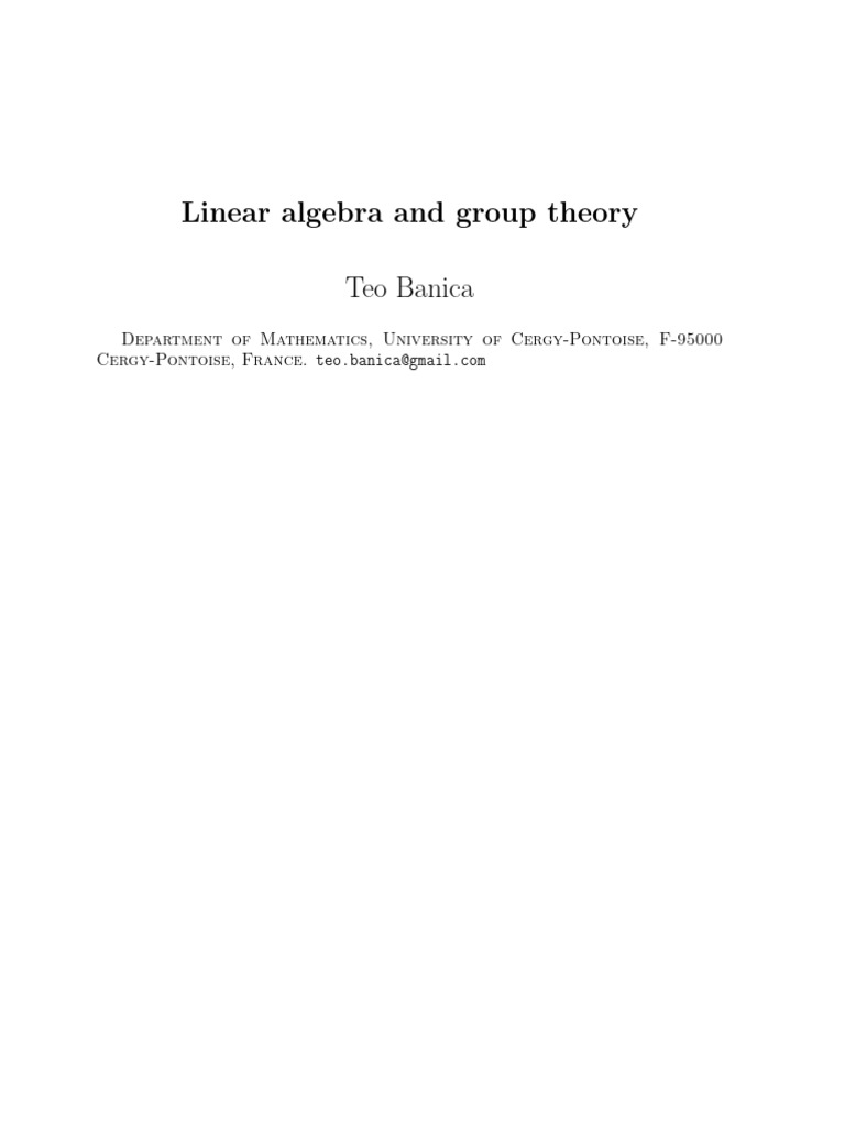 Linear Algebra and Group Theory | PDF | Matrix (Mathematics) | Determinant