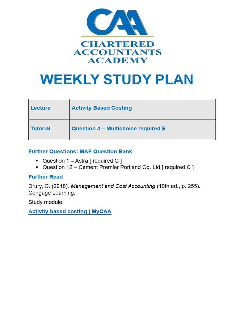 ABC Study Plan | PDF
