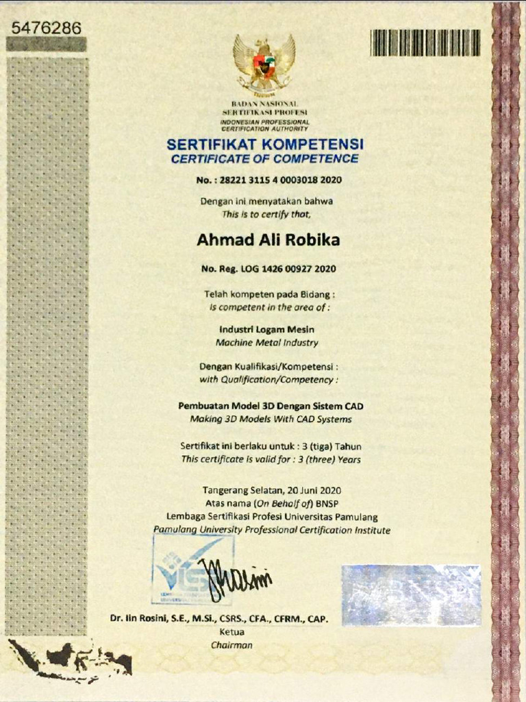 Sertifikat LSP 2 | PDF