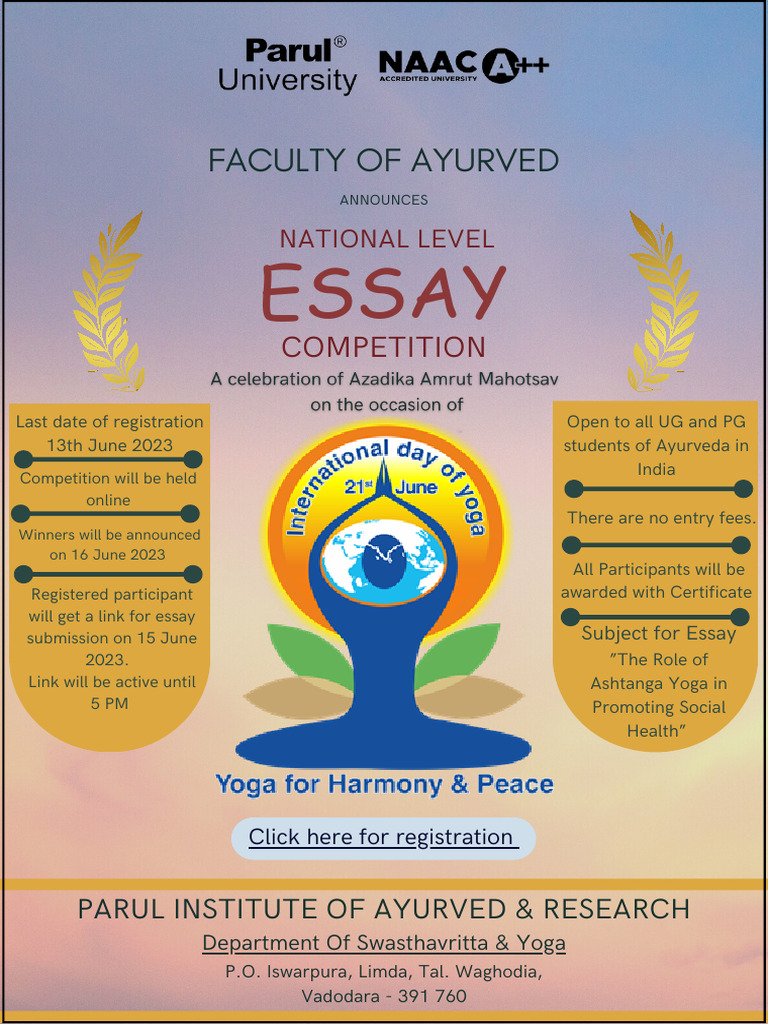 Ayurveda Essay Competition 2023 | PDF | Ayurveda