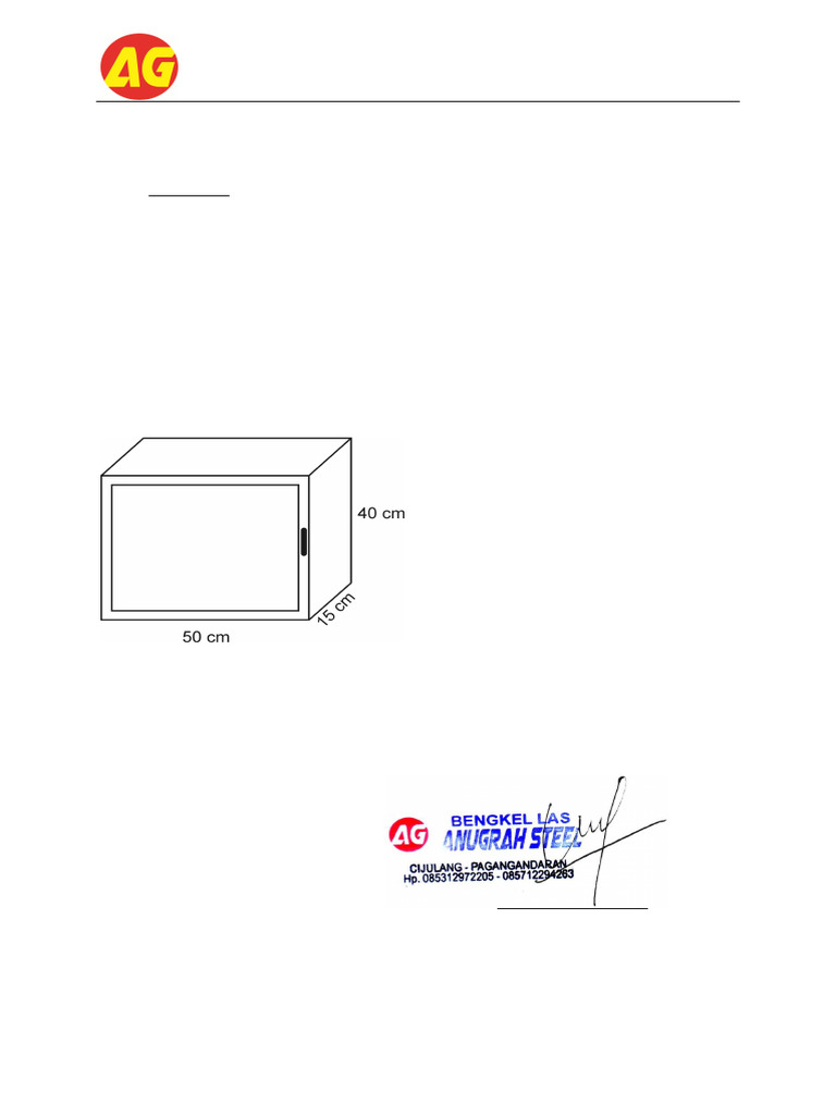 BENGKEL LAS ANUGRAH Penawaran Lemari Kunci Almunium | PDF