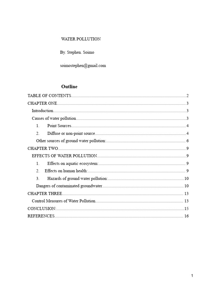 WATER POLLUTION Research Paper | PDF | Water Pollution | Sewage