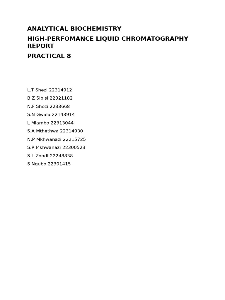Analytical Biochemistry HPLC | PDF | High Performance Liquid ...