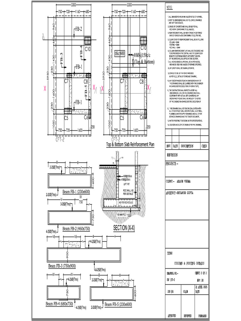 Footing Beam Reinforcement Detail DRG St-01-Model | PDF | Structural ...