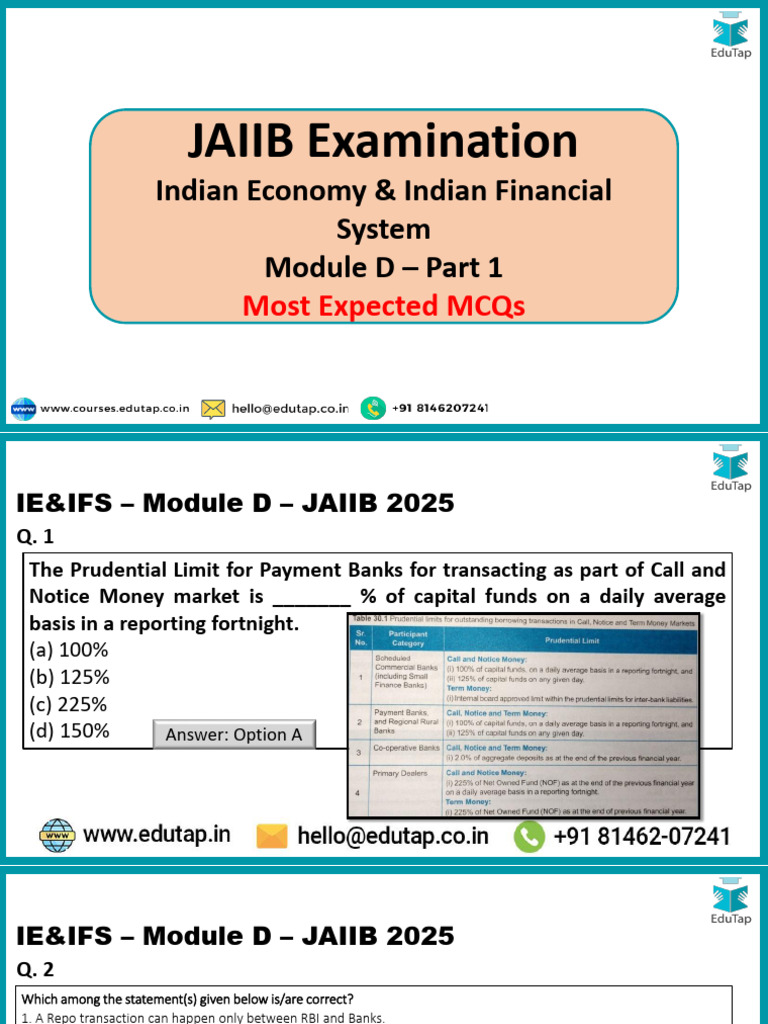 4 19 April 2025 Most Expected MCQs Marathon IEIFS Module D Part | PDF ...