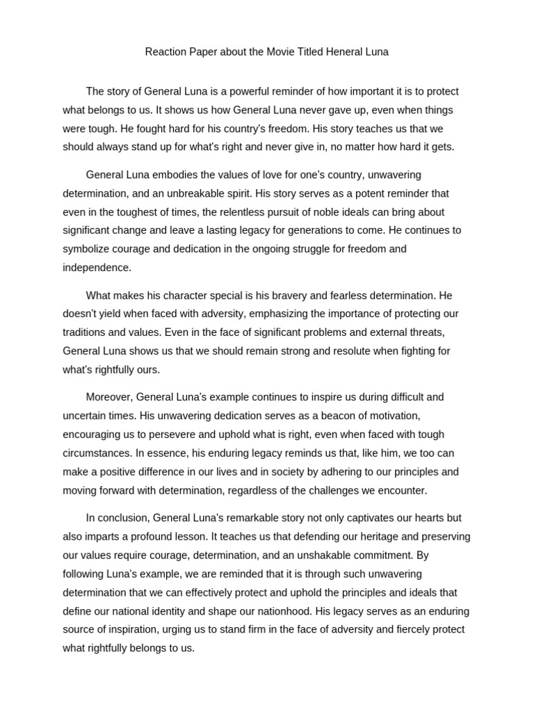Heneral Luna Movie Reaction Paper | PDF | Courage