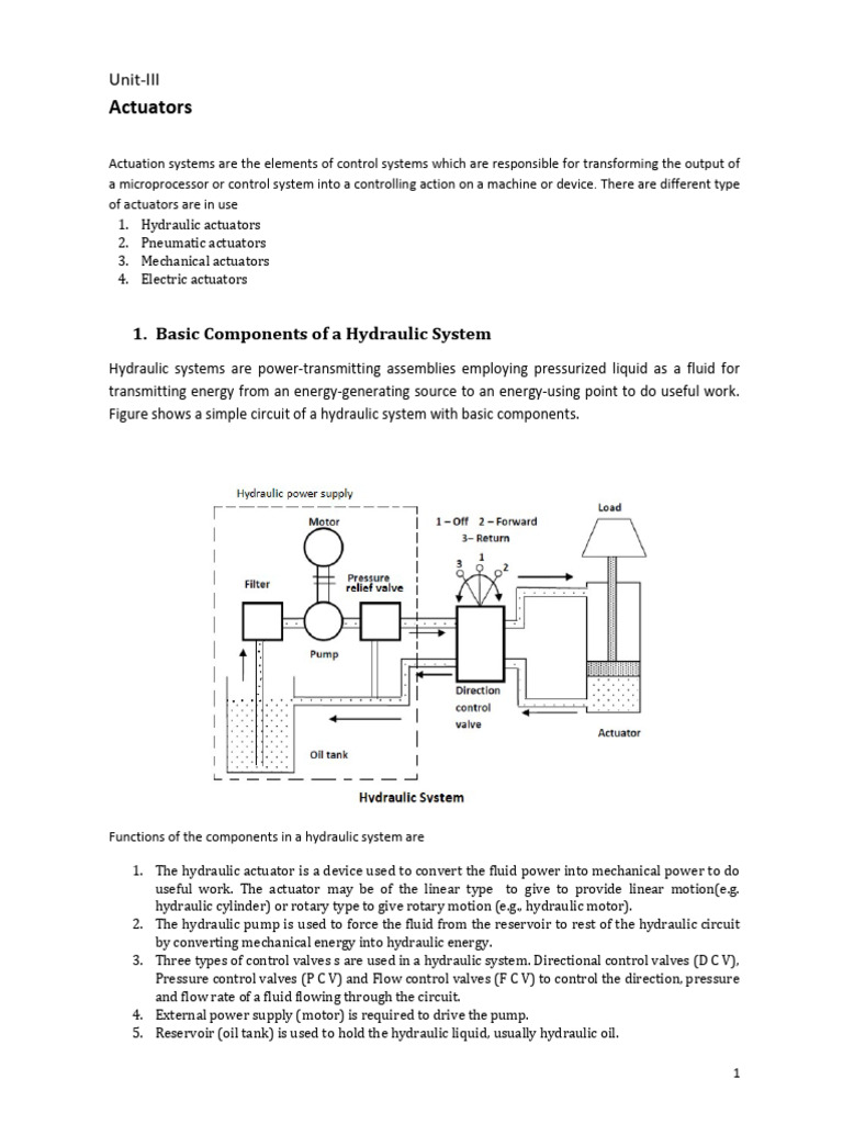 Mechatronics unit III Actuator notes (1) | PDF | Electric Motor ...