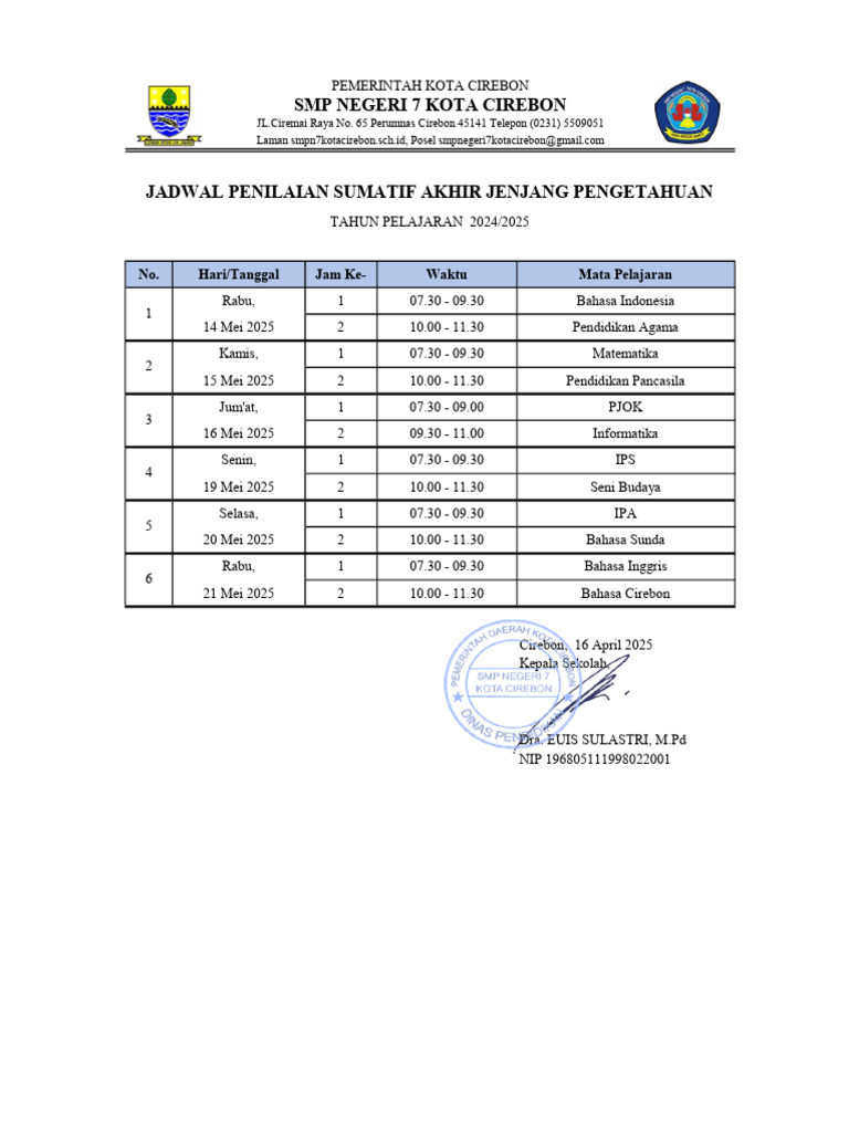 Jadwal Psaj | PDF
