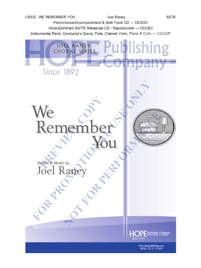 We Remember You - Choral Template | PDF