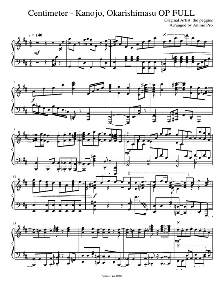 Centimeter - Kanojo, Okarishimasu OP FULL | PDF