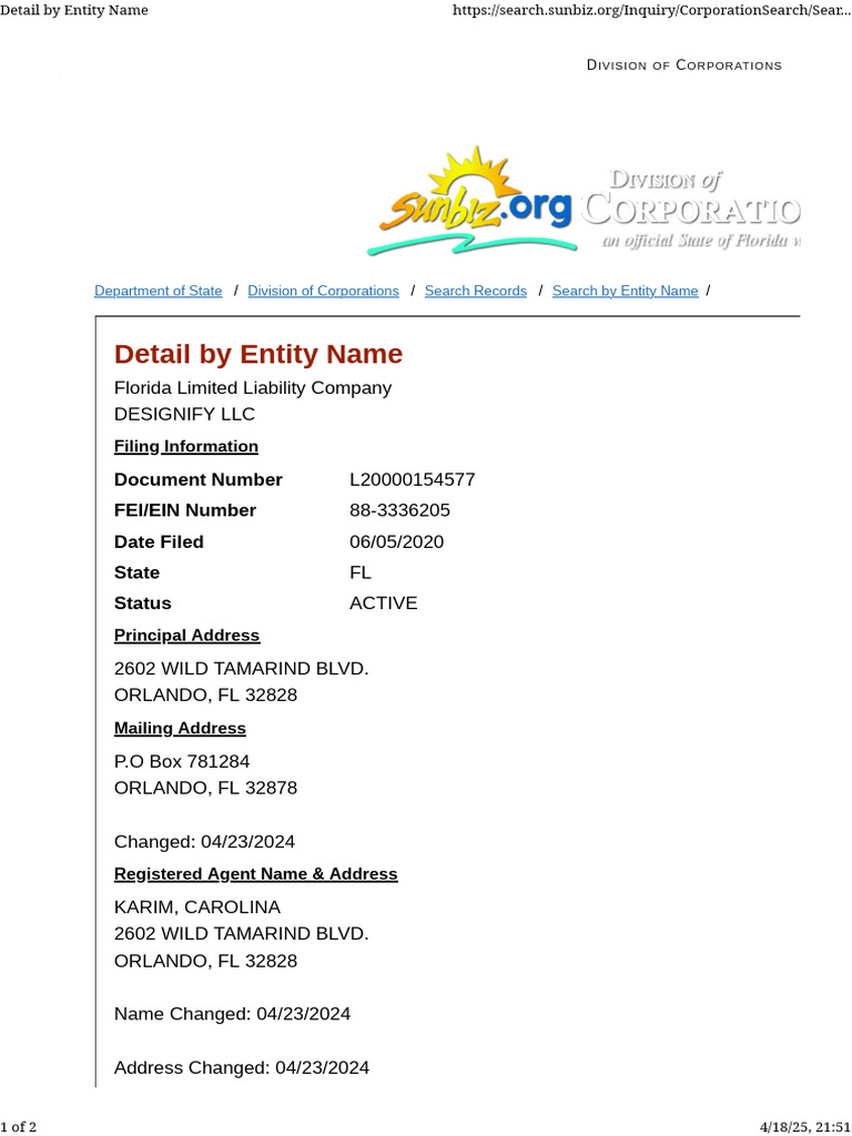 Detail by Entity Name | PDF