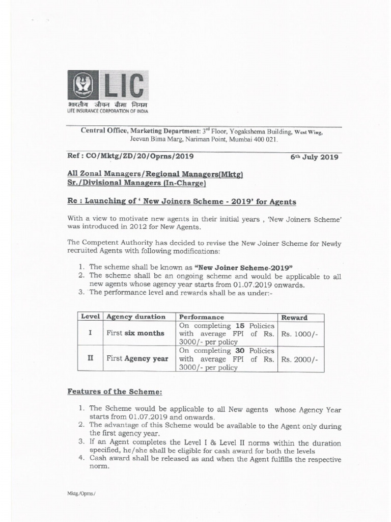 New Joiners Scheme - 2019 | PDF