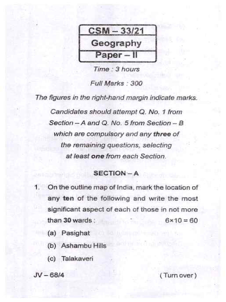 Paper Ii Geography | PDF