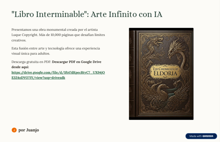 "Libro Interminable: Arte Infinito IA" | PDF