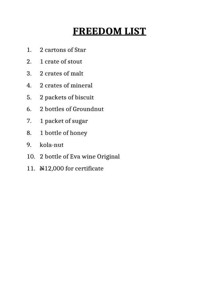 Aunnty Freedom List | PDF