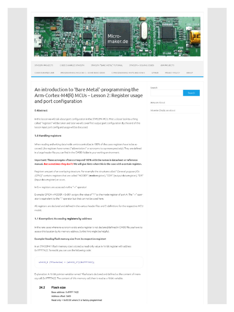 Register Usage and Port Configuration | PDF