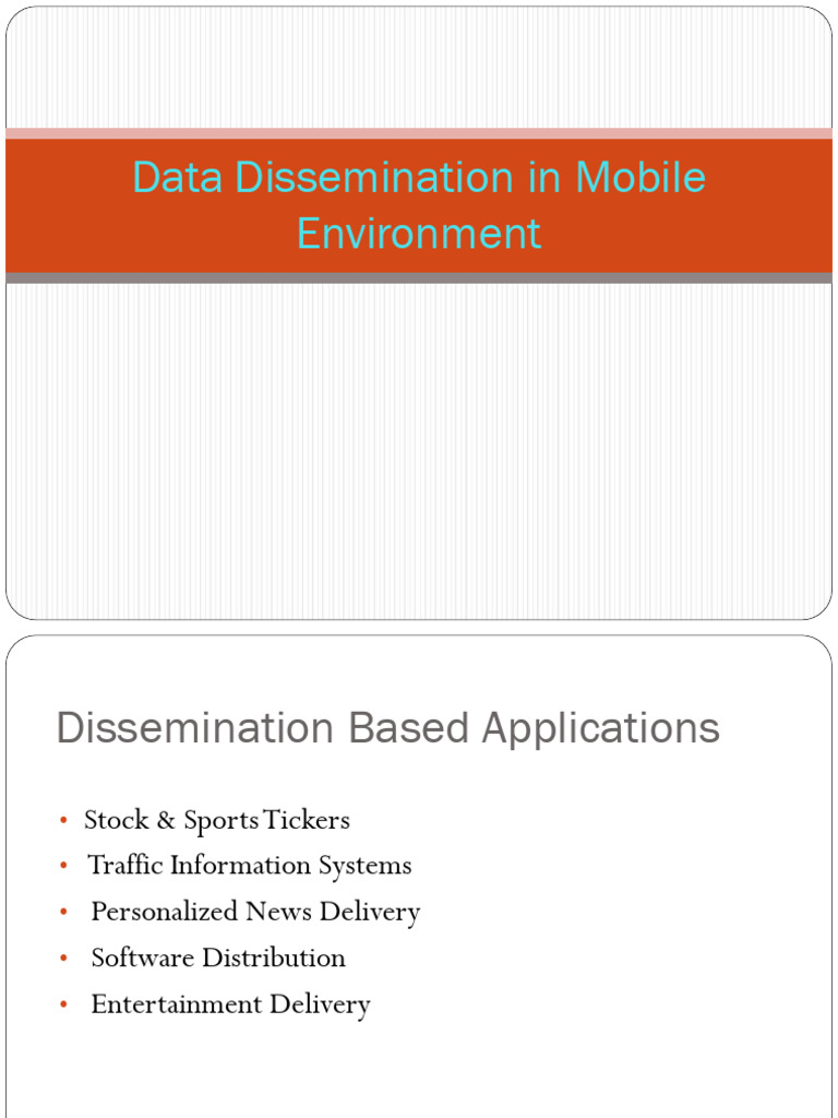 21 Data Dissemination in Mobile Environment | PDF | Server (Computing) | Video On Demand